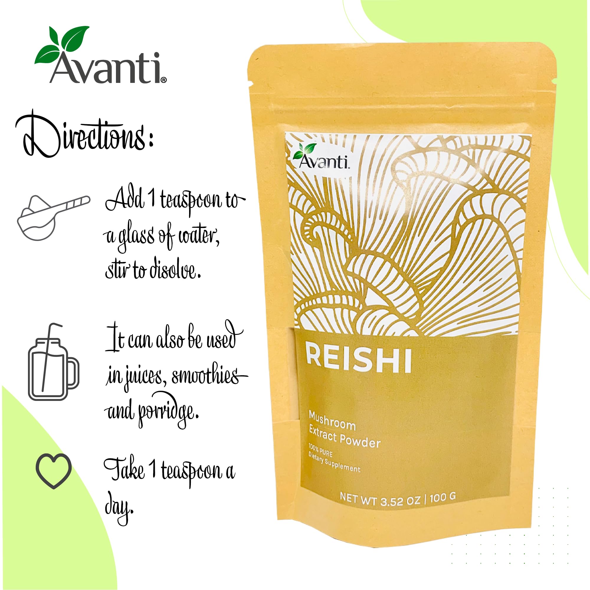cooking with Avanti reishi mushroom powder