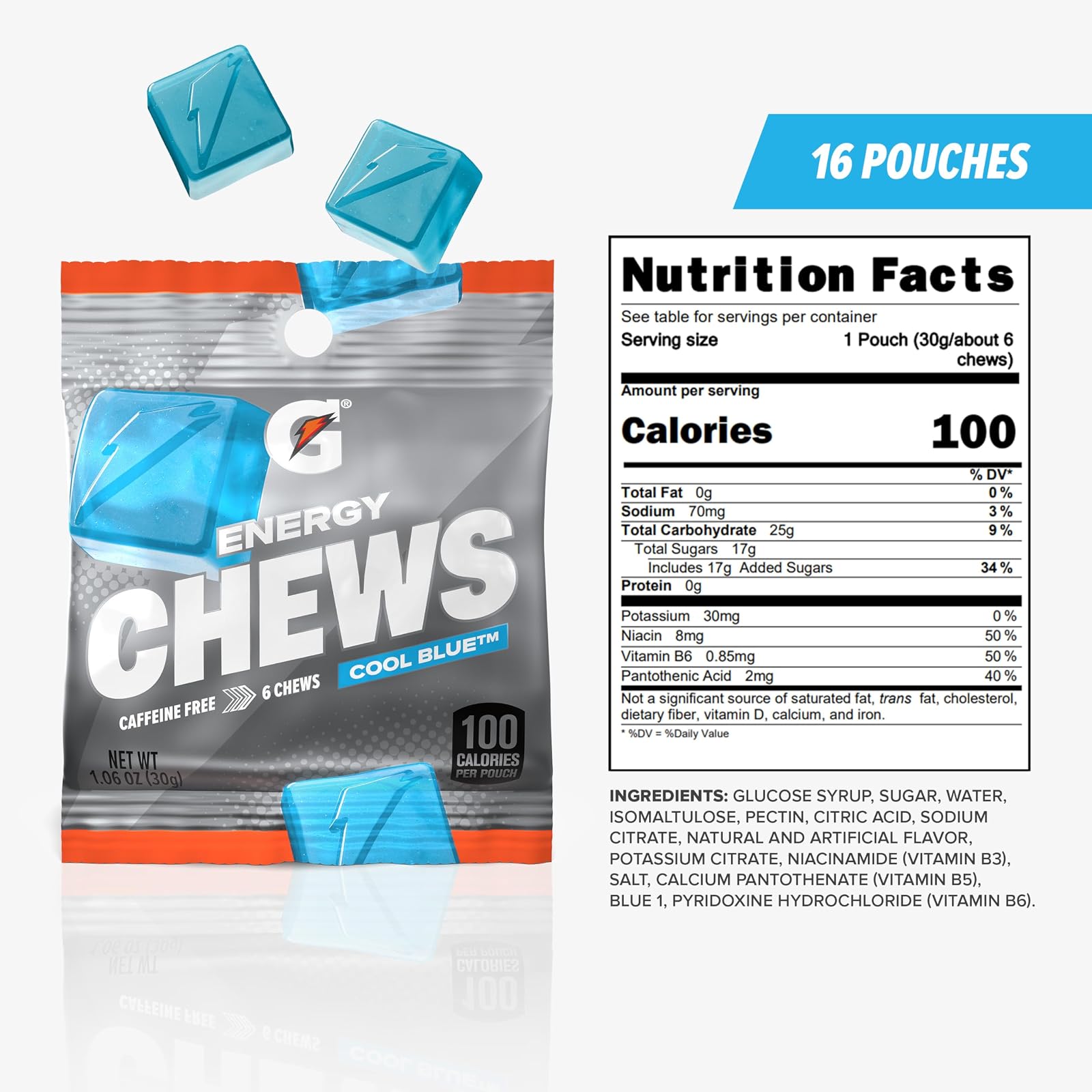 Cool Blue Gatorade endurance chews