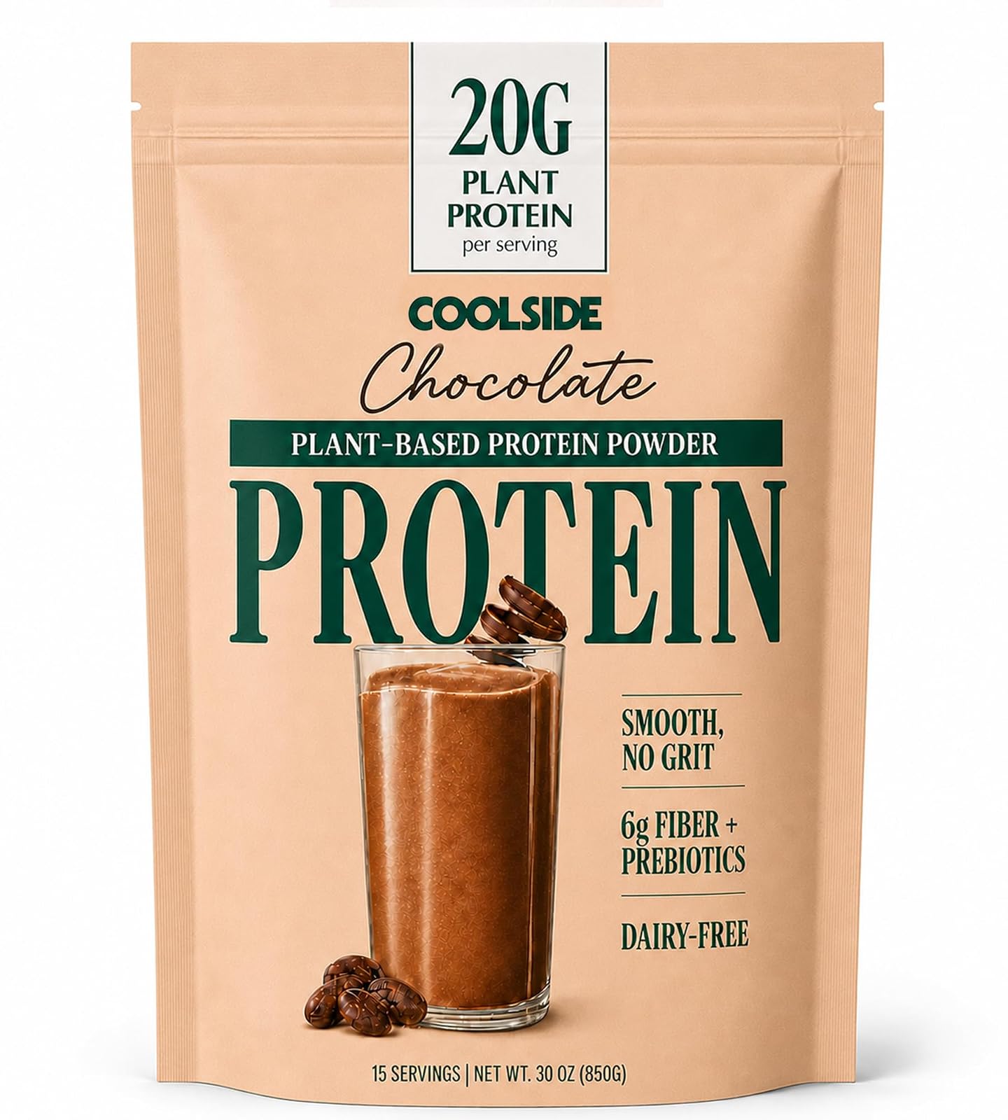 Coolside plant-based protein powder chocolate