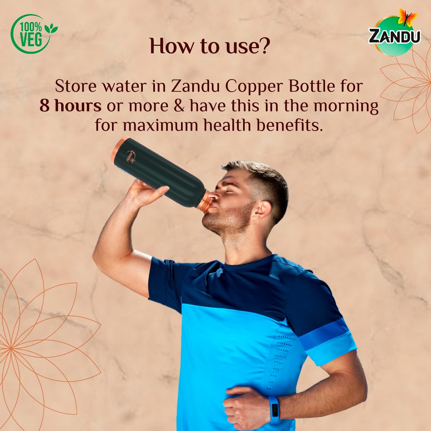 Copper bottle for improved digestion