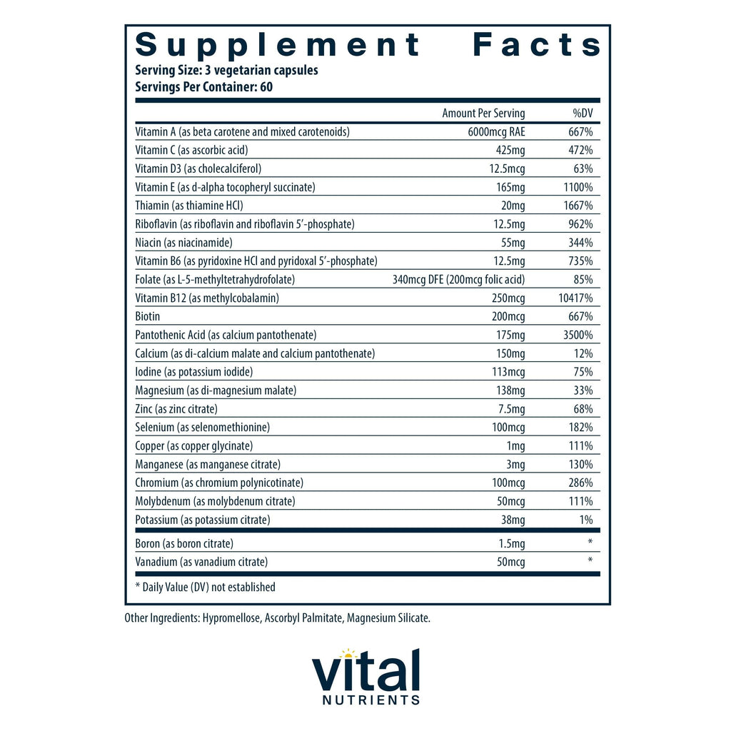 Copper enriched vitamin mineral blend