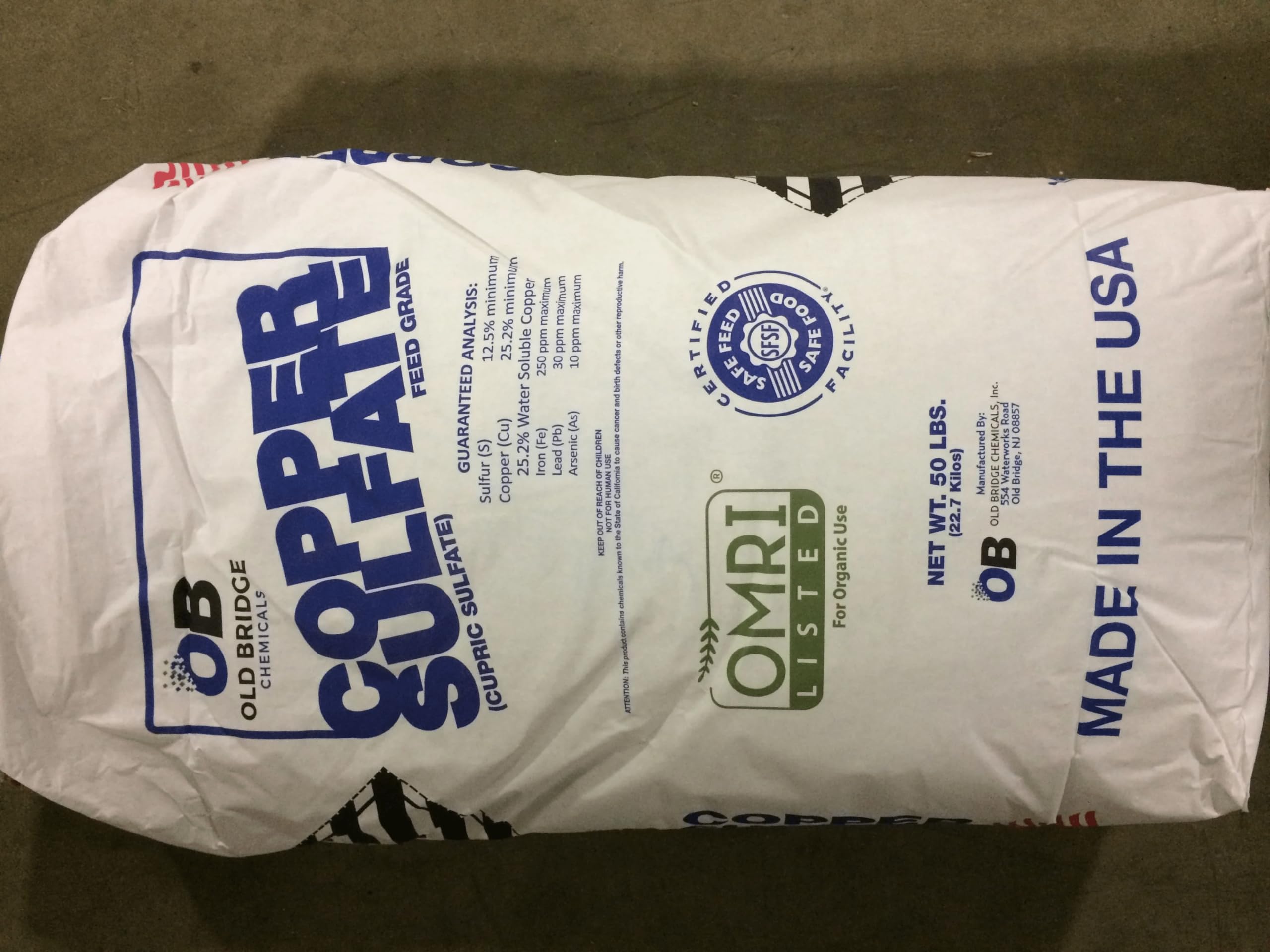 copper sulfate trace minerals supplement