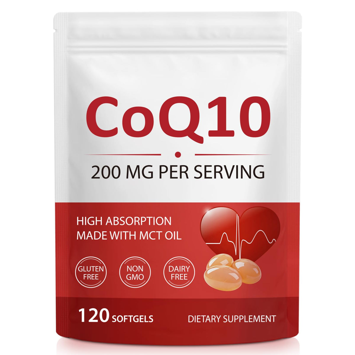 CoQ10 200 mg softgels for heart health
