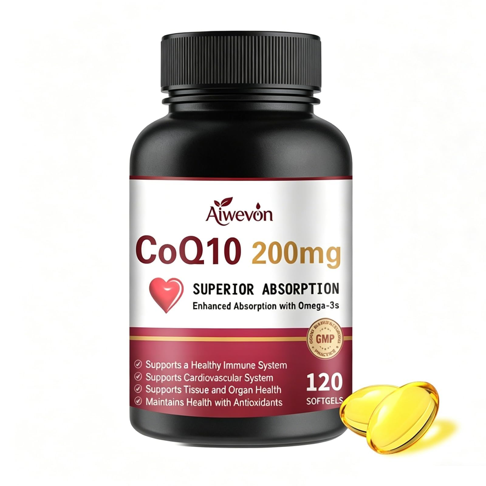 CoQ10 200 mg softgels for heart health