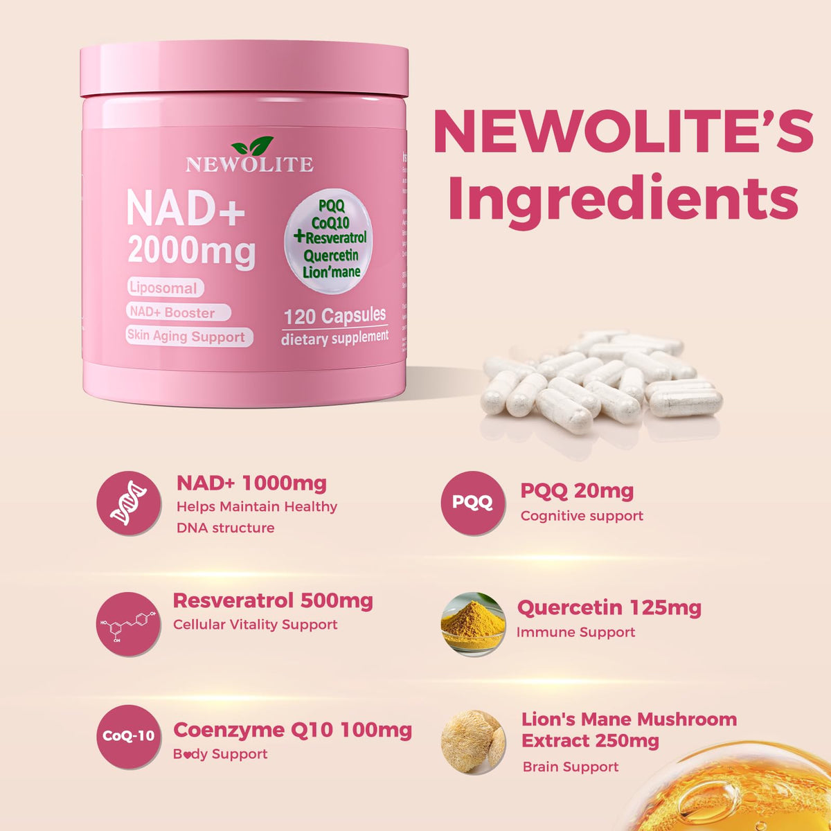 CoQ10 enriched NAD+ capsules