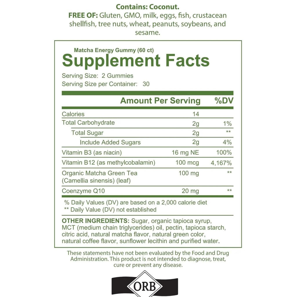 CoQ10 infused green tea gummies