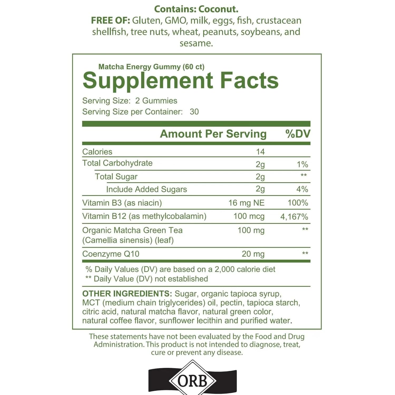 CoQ10 infused green tea gummies