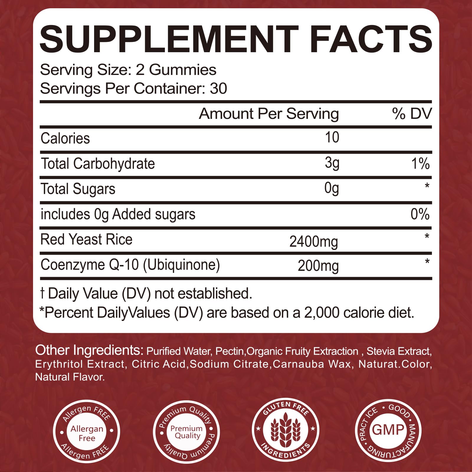 CoQ10 infused red yeast rice