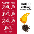 CoQ10 softgels for cellular energy production