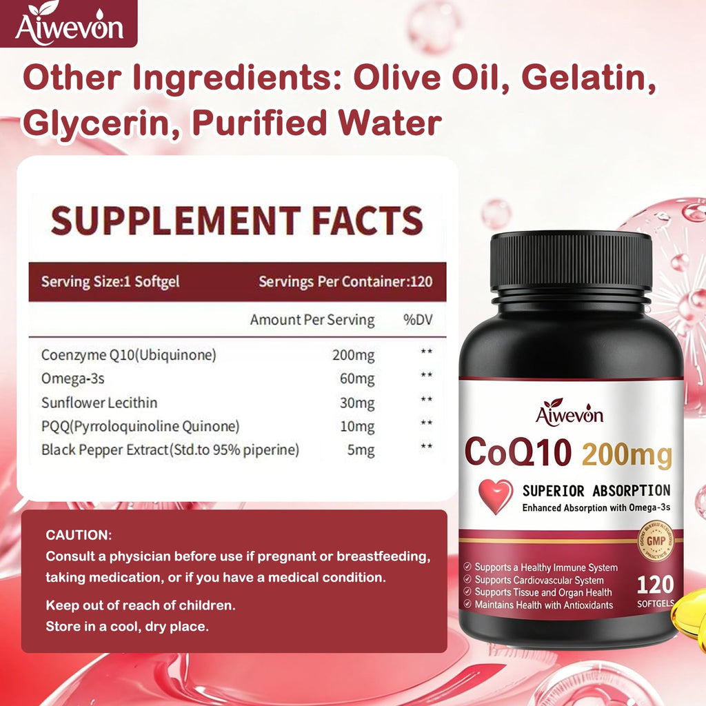 CoQ10 softgels for cellular health