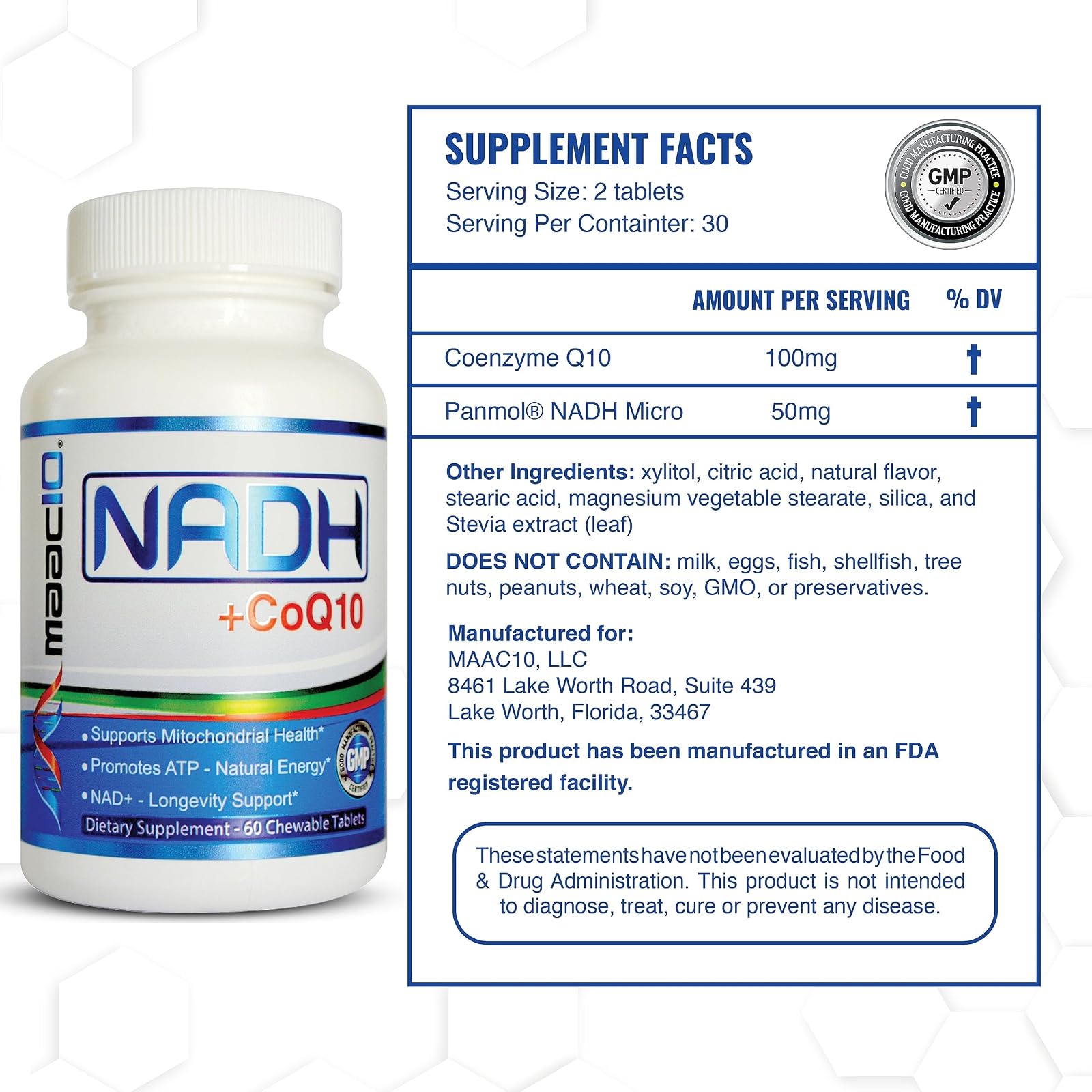CoQ10 tablets for energy support