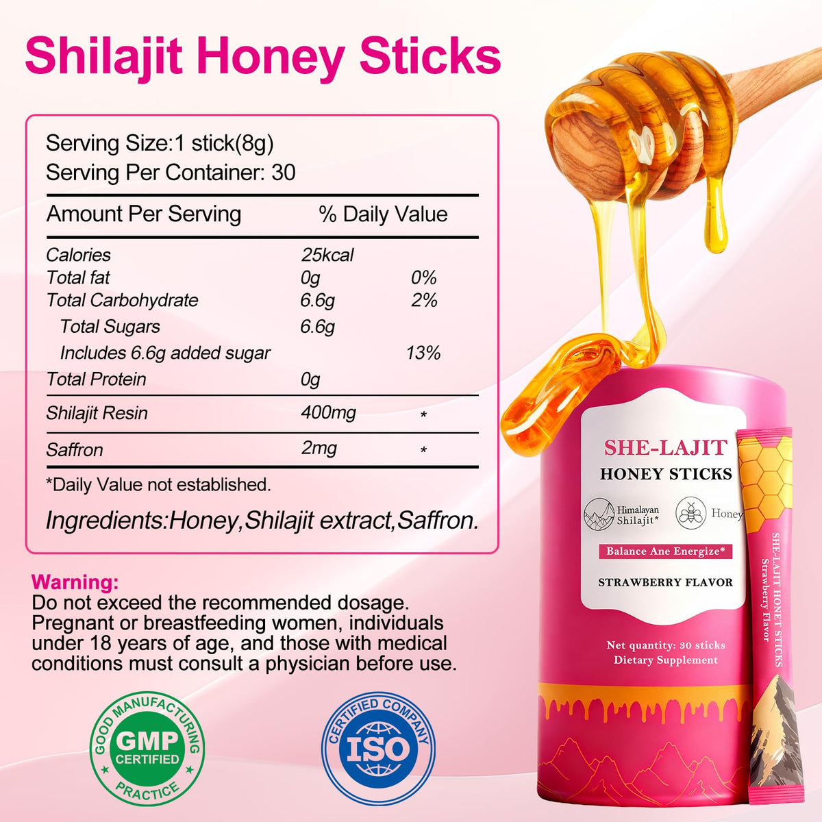 Cordax herbal honey sticks with saffron