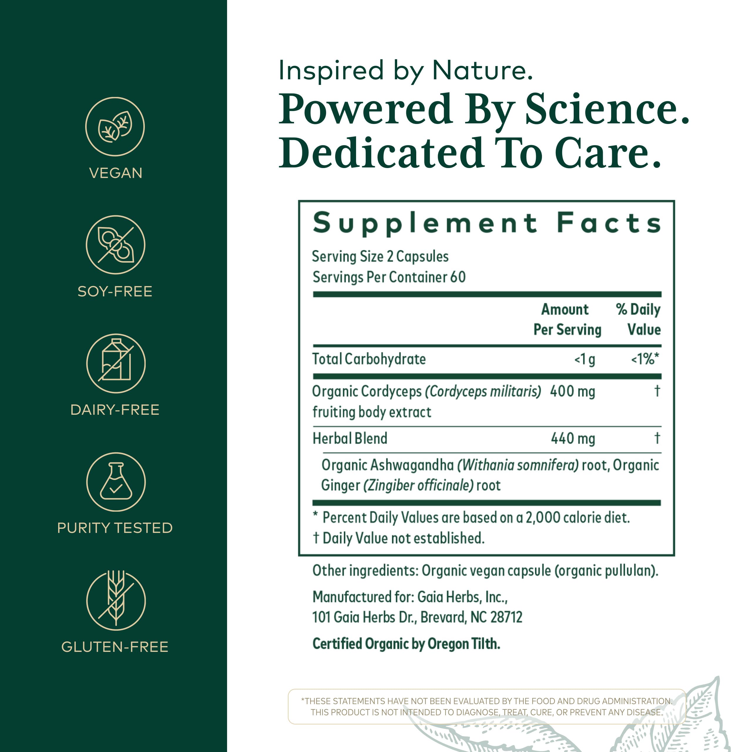 Cordyceps extract in herbal supplements