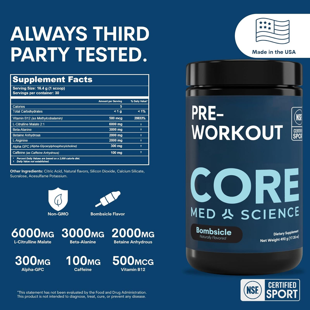Core Med Science pre workout for athletes