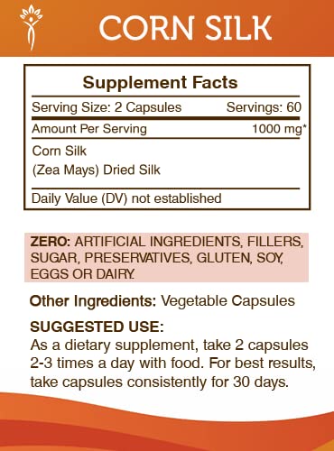 Corn Silk 120 capsules for wellness
