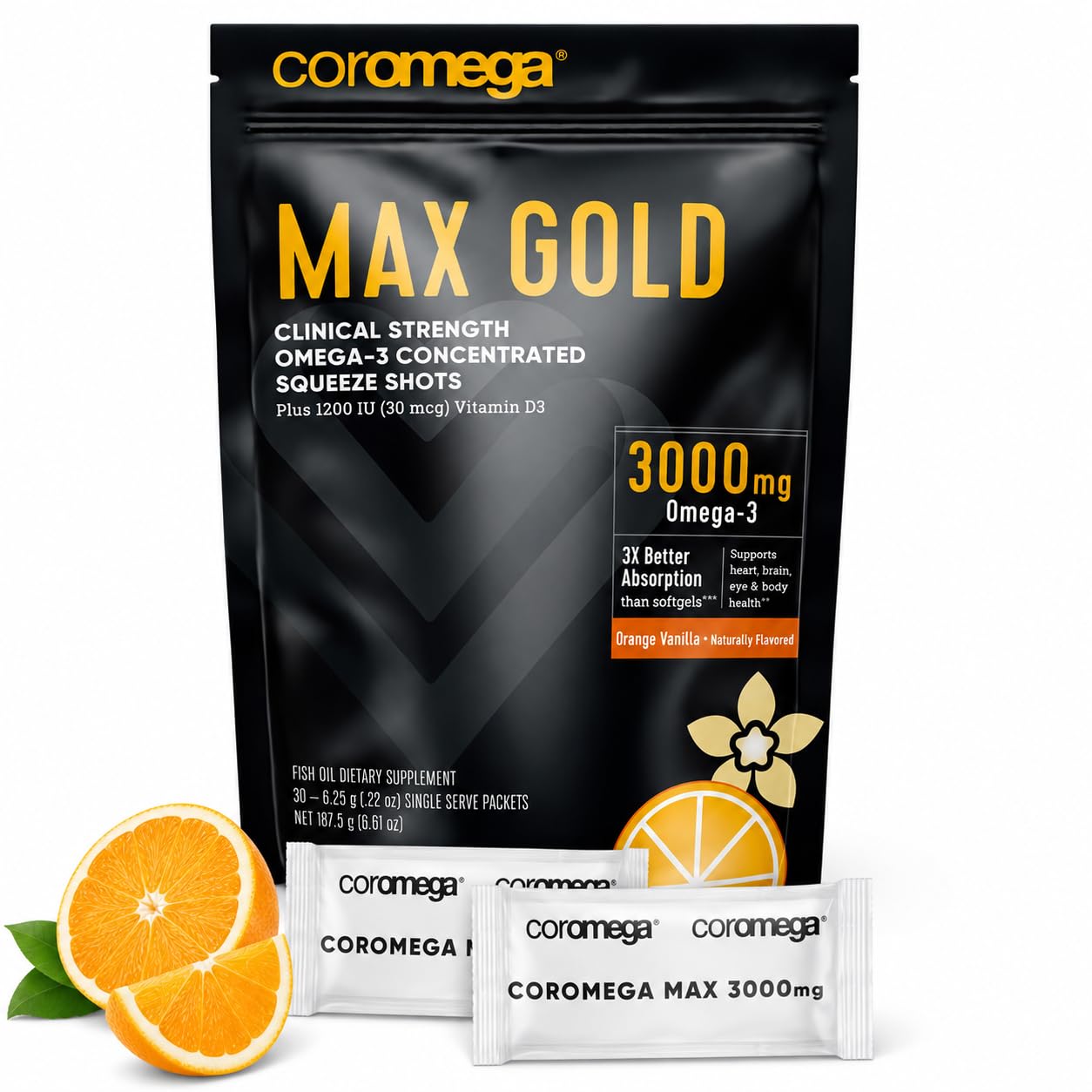 Coromega fish oil packets for health