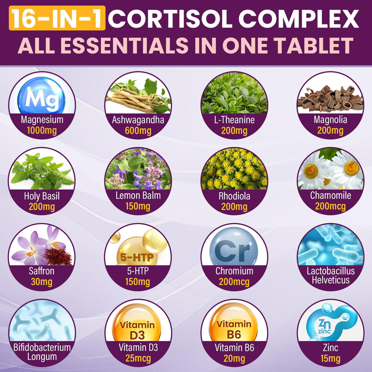 Cortisol Calm 16-in-1 formula for overall wellness