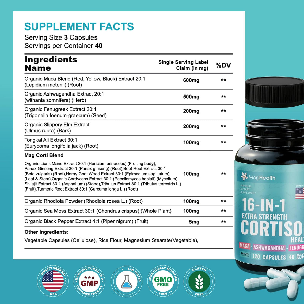 Cortisol capsules for balanced mood