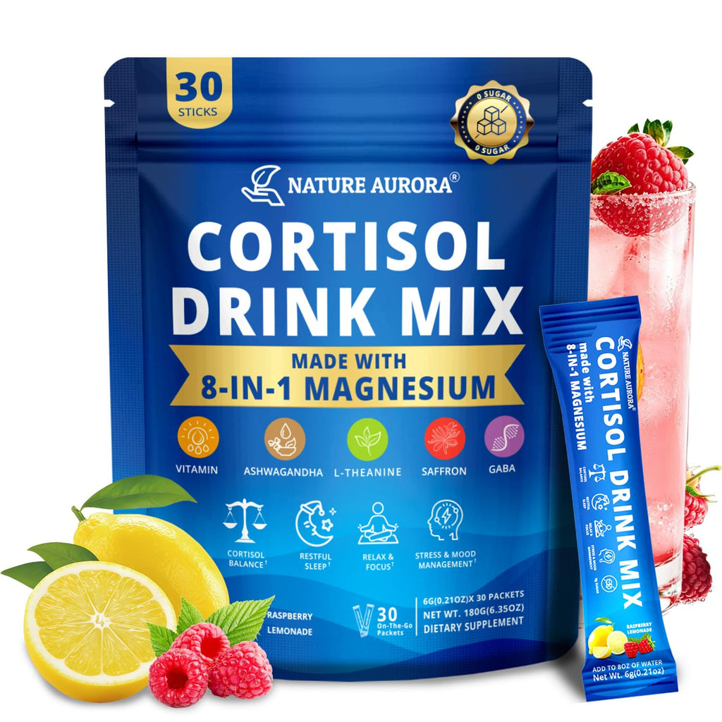 Cortisol drink mix for stress relief