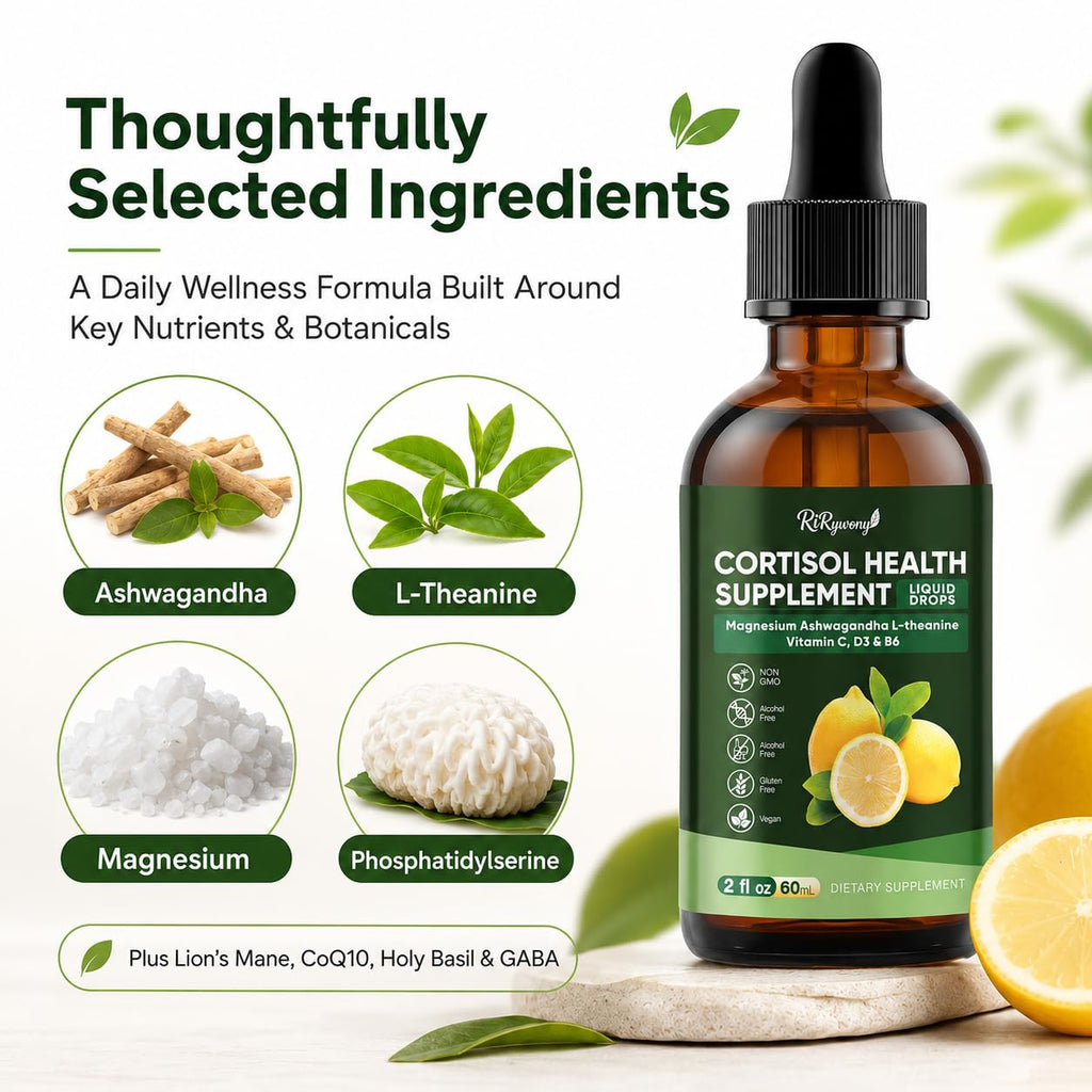 Cortisol drops for improved energy levels