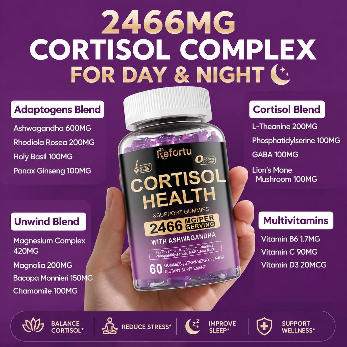 Cortisol gummies for daily wellness
