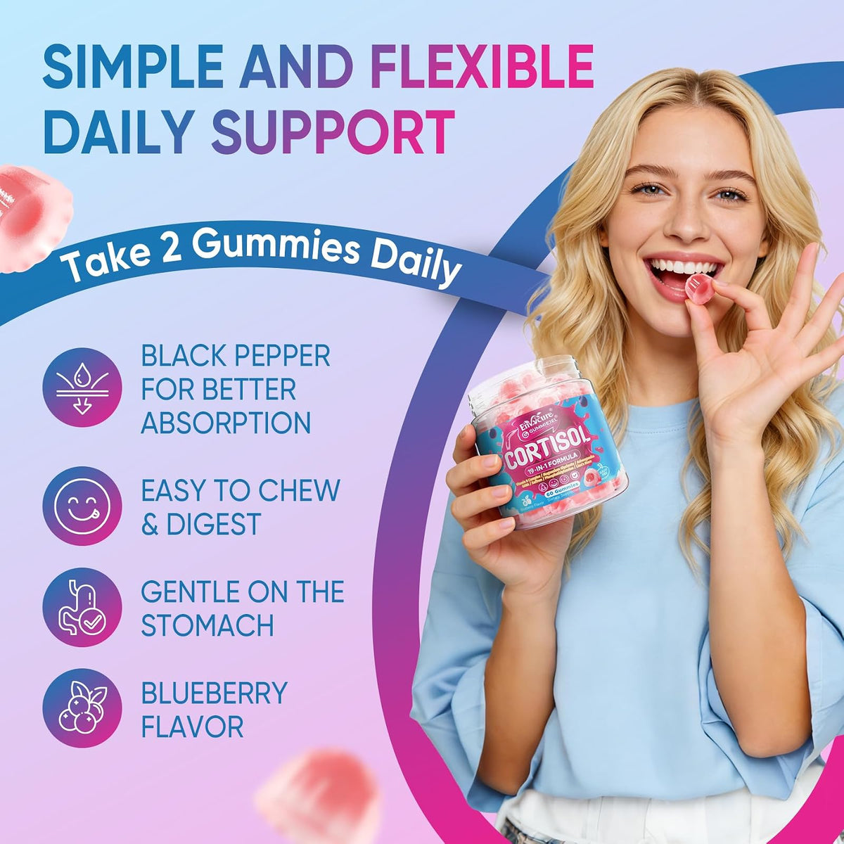 Cortisol gummies with adaptogenic herbs