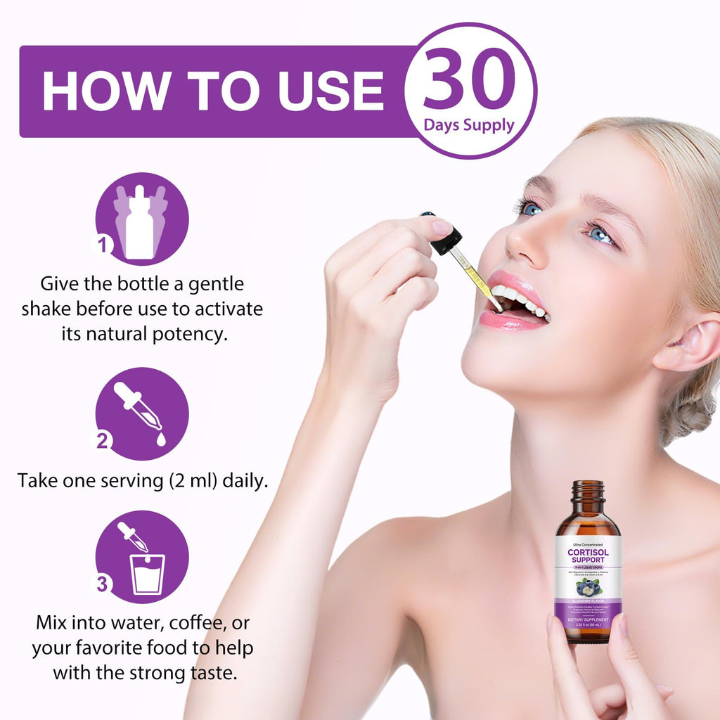 Cortisol liquid drops for wellness