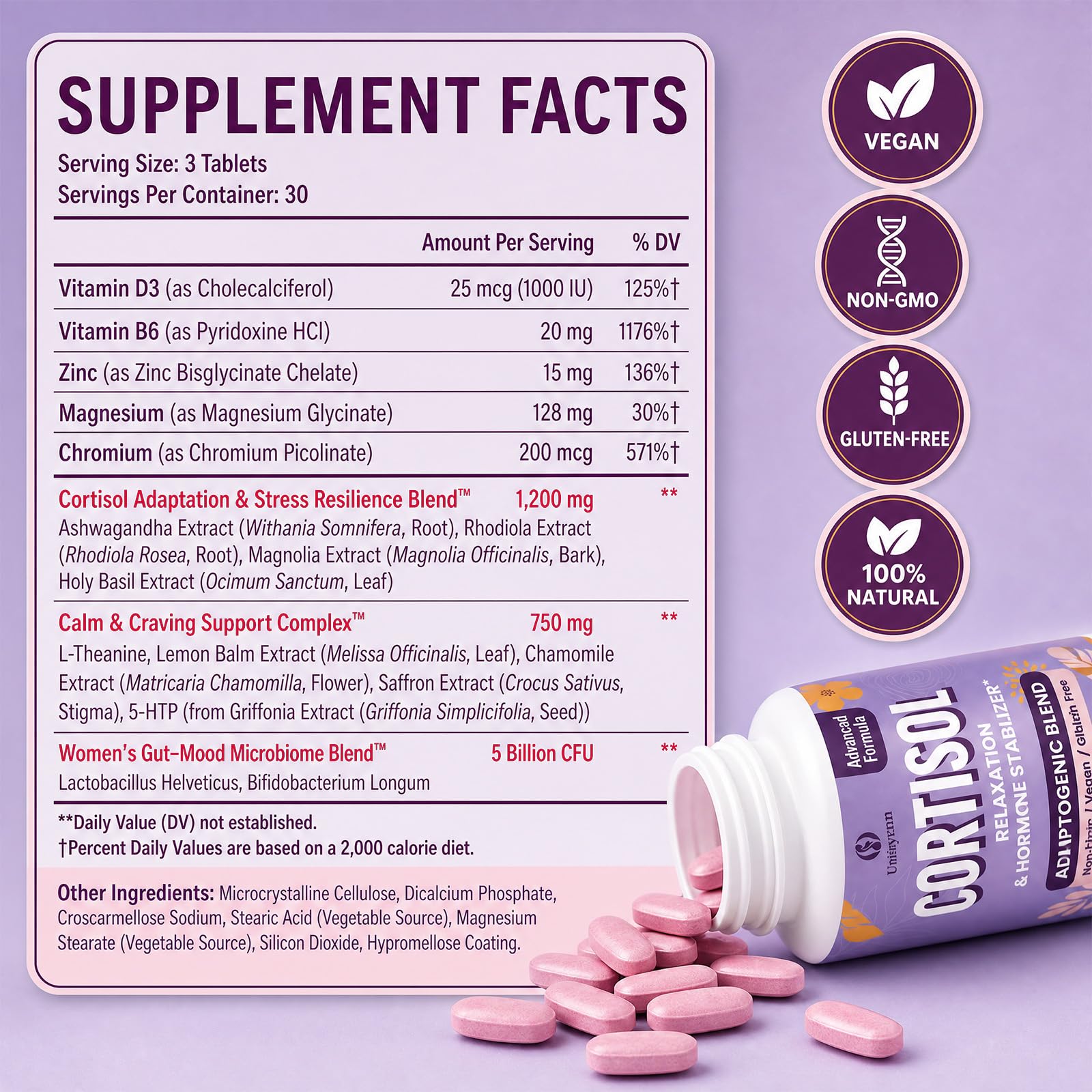 Cortisol multivitamins for overall health
