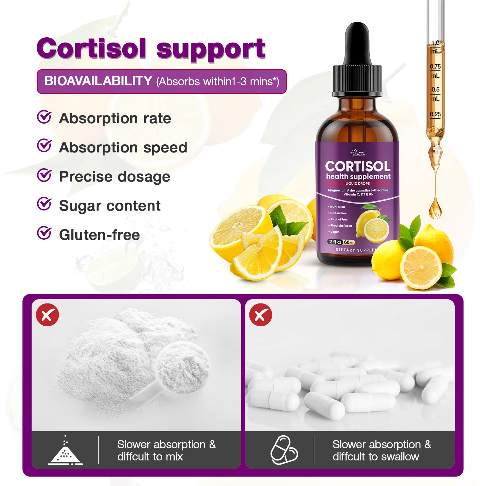 Cortisol supplements for balanced mood