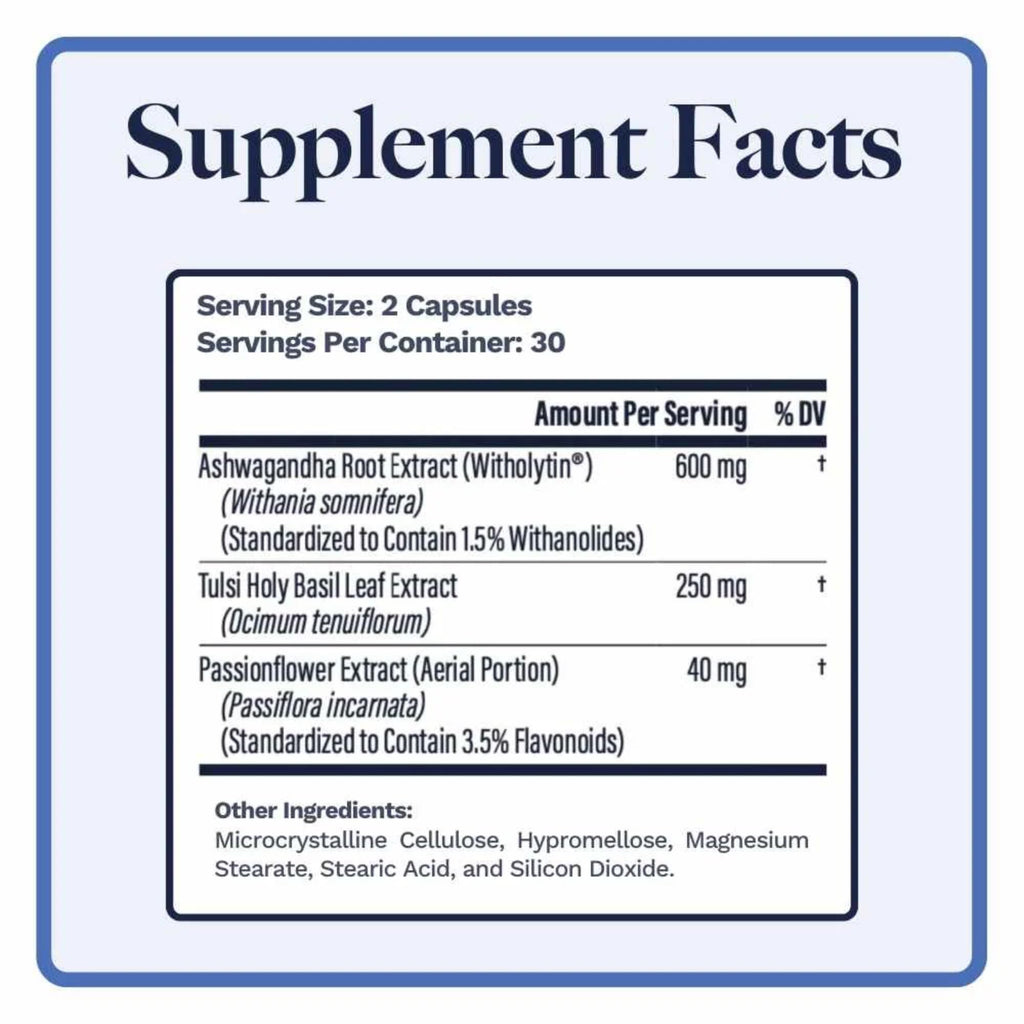 Cortisol support with ashwagandha capsules