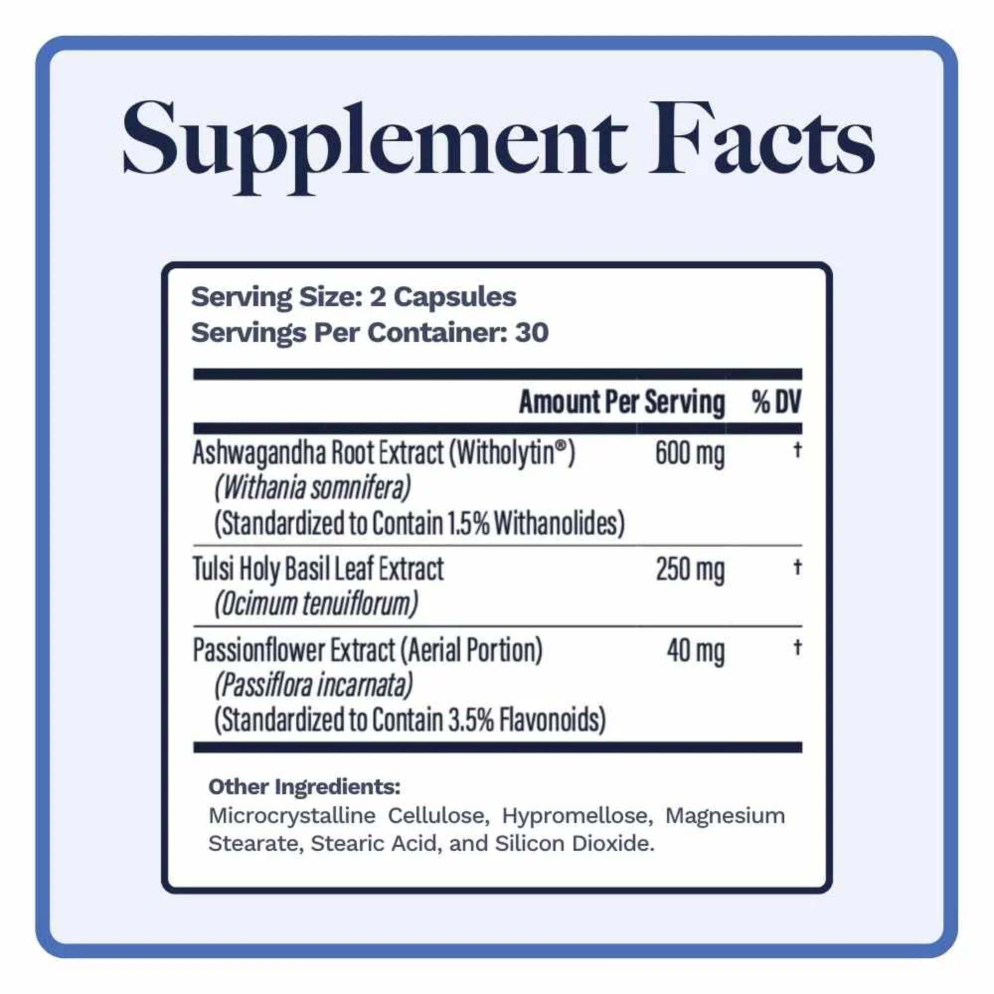 Cortisol support with ashwagandha capsules