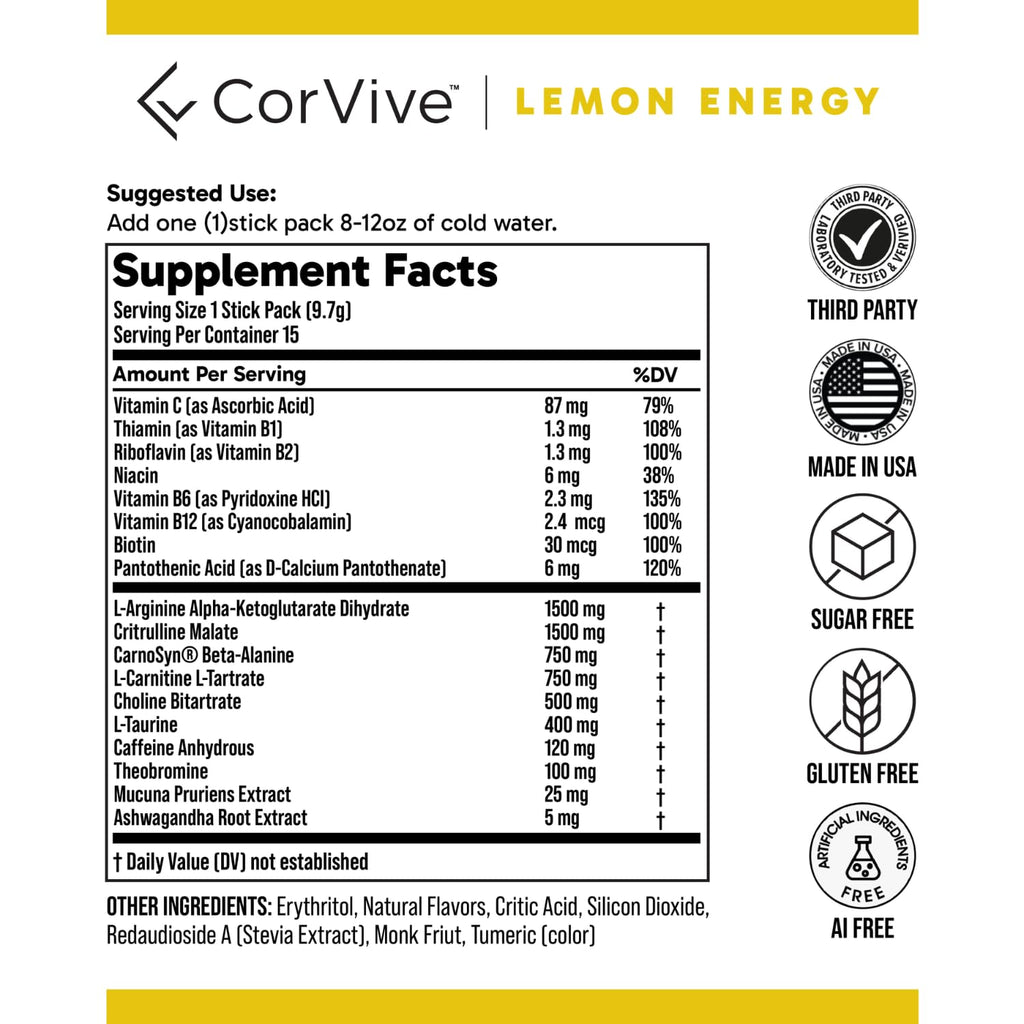 CorVive Energy natural energy for workouts