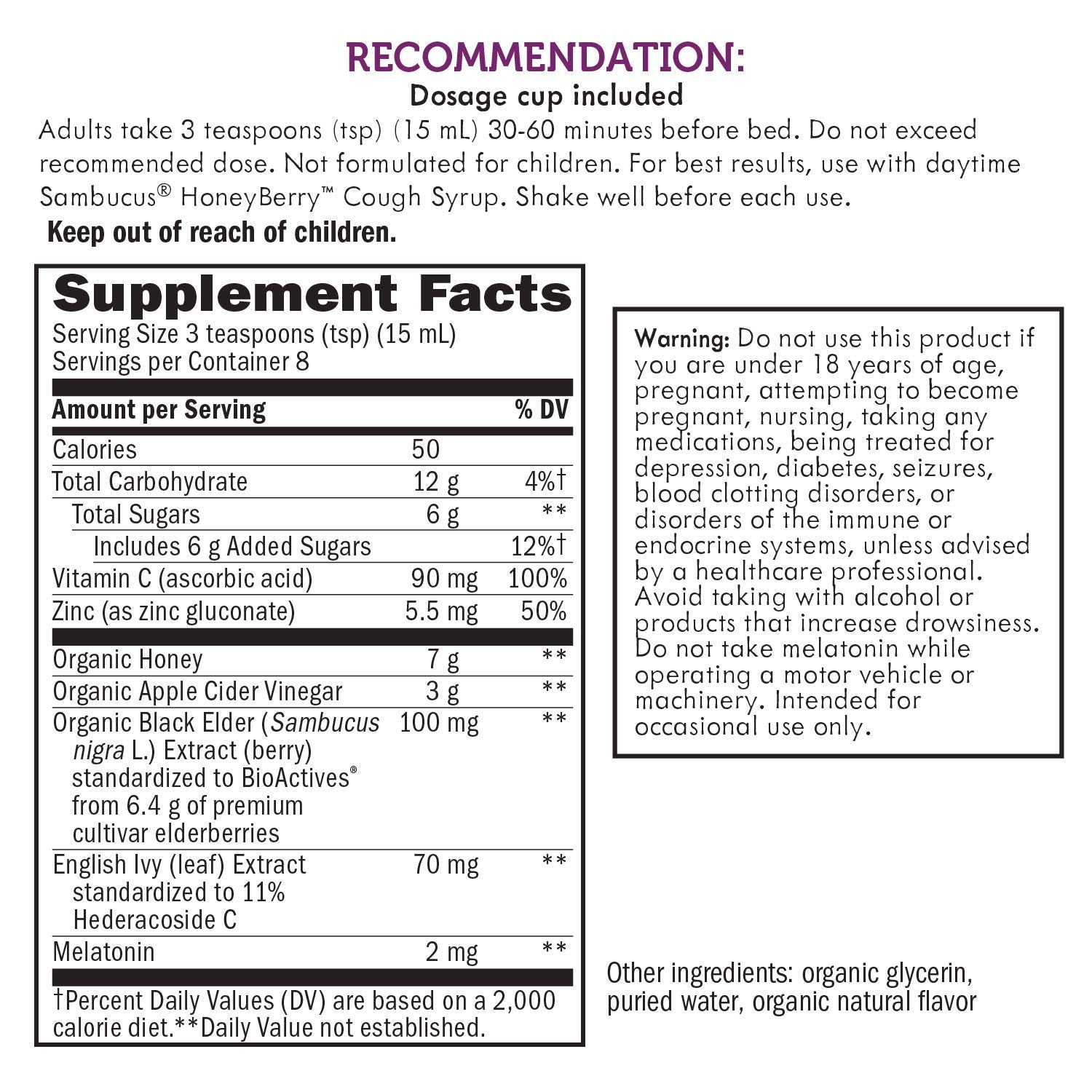 cough syrup with elderberry extract