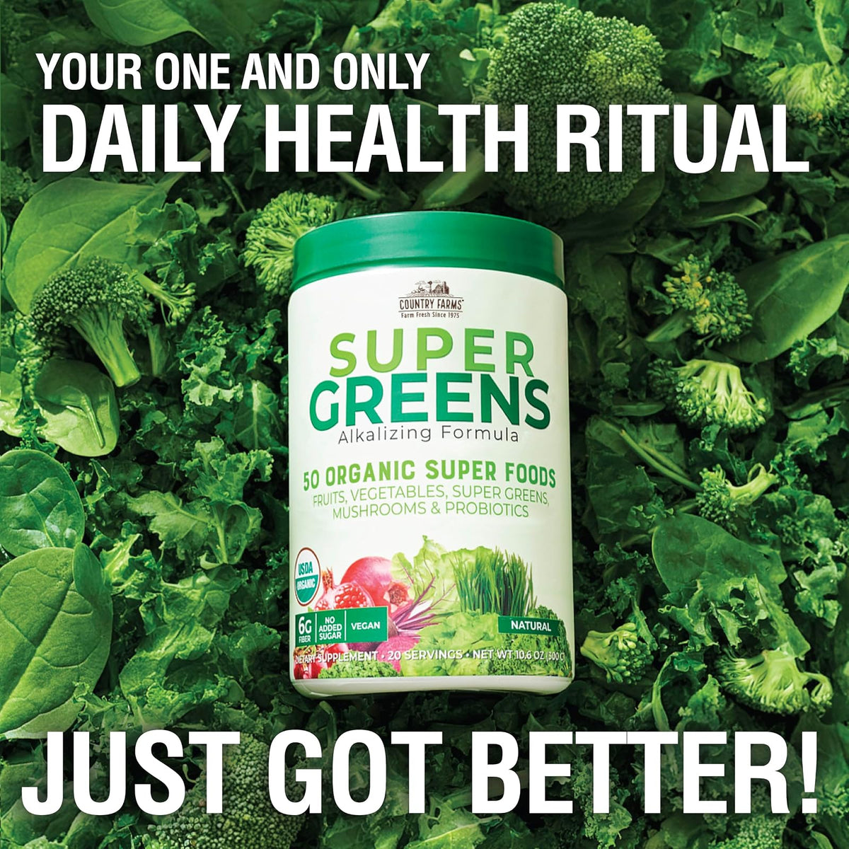 Country Farms greens powders for smoothies