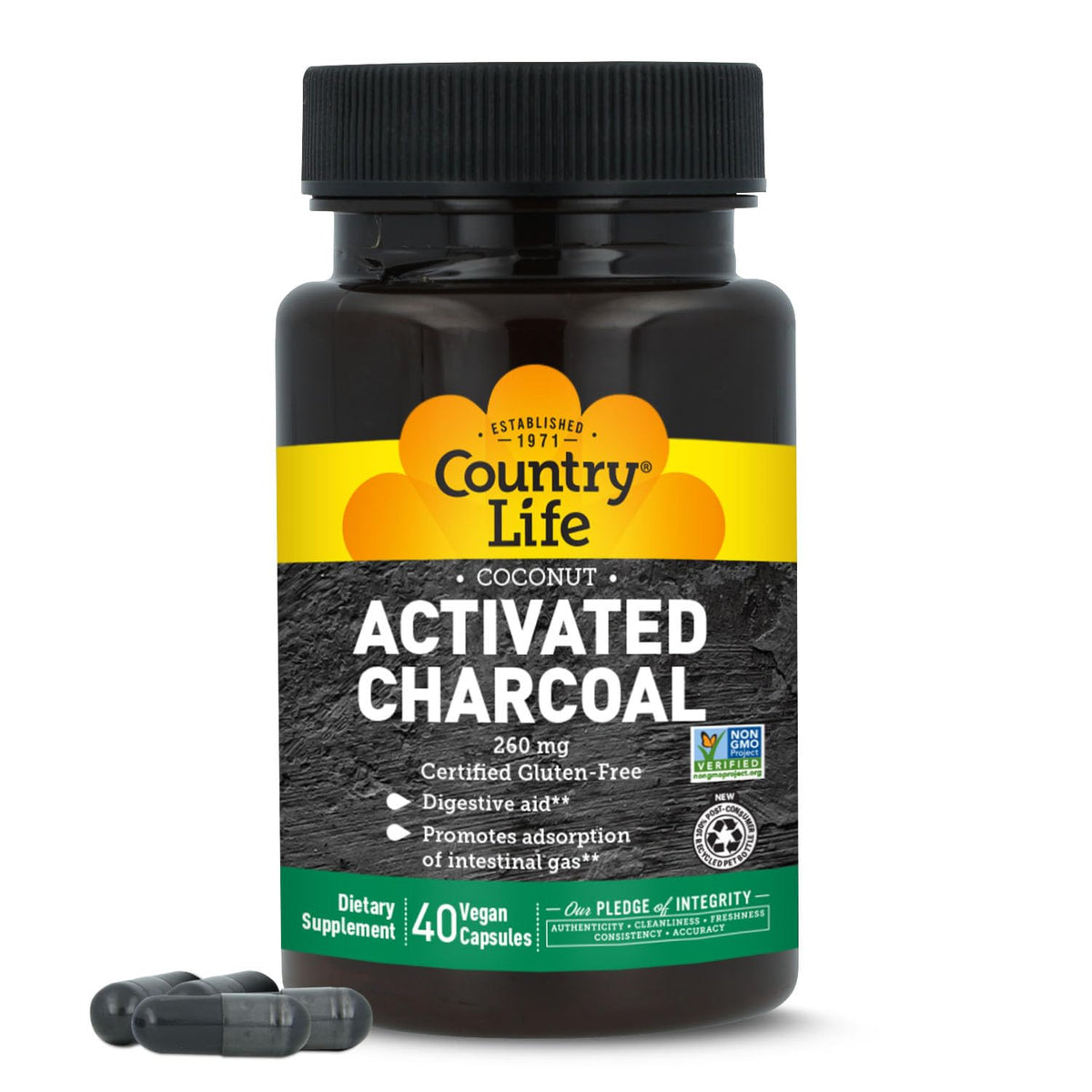 Country Life activated charcoal capsules