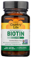 Country Life Biotin 5 mg capsules for healthy hair