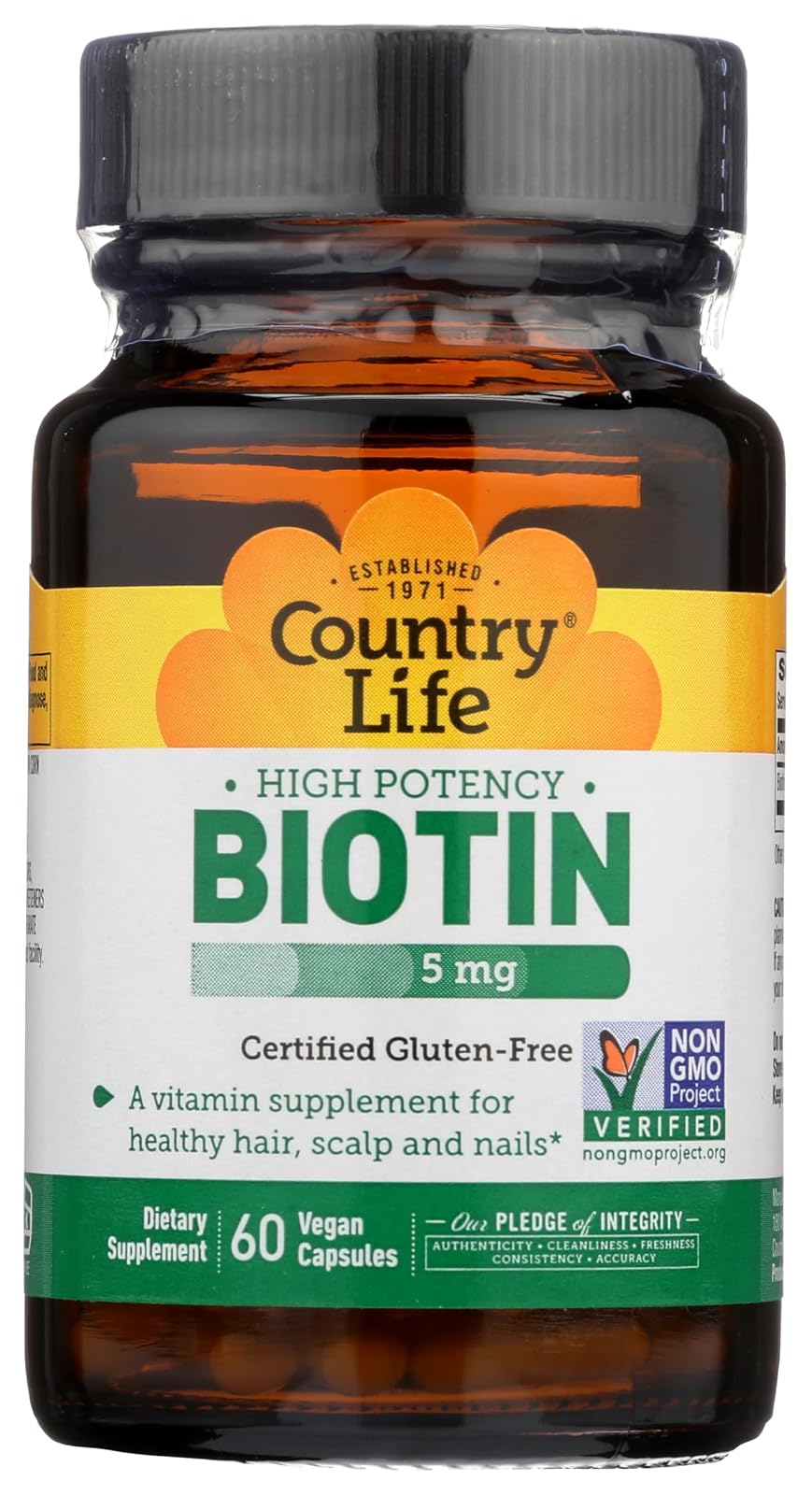 Country Life Biotin 5 mg capsules for healthy hair