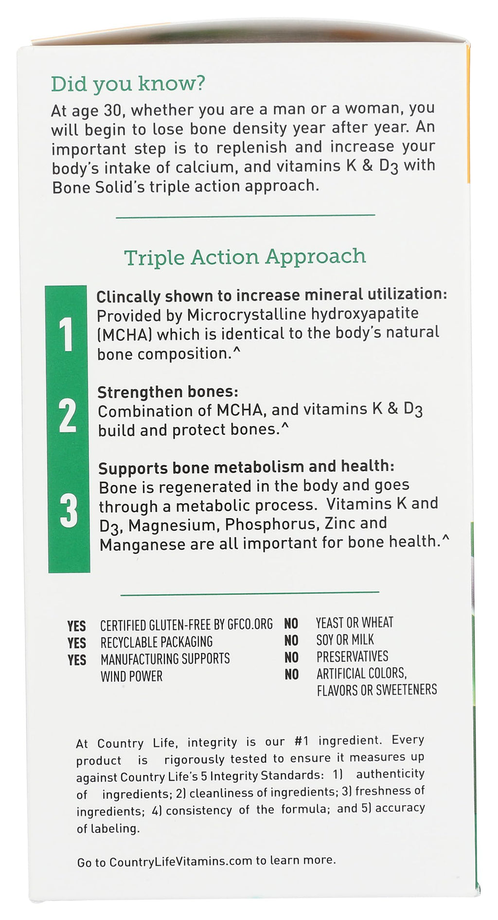 Country Life Bone supplement benefits