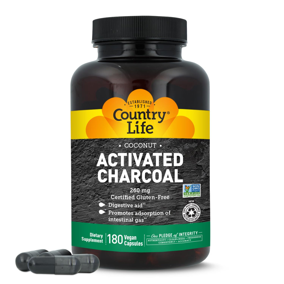 Country Life coconut activated charcoal capsules