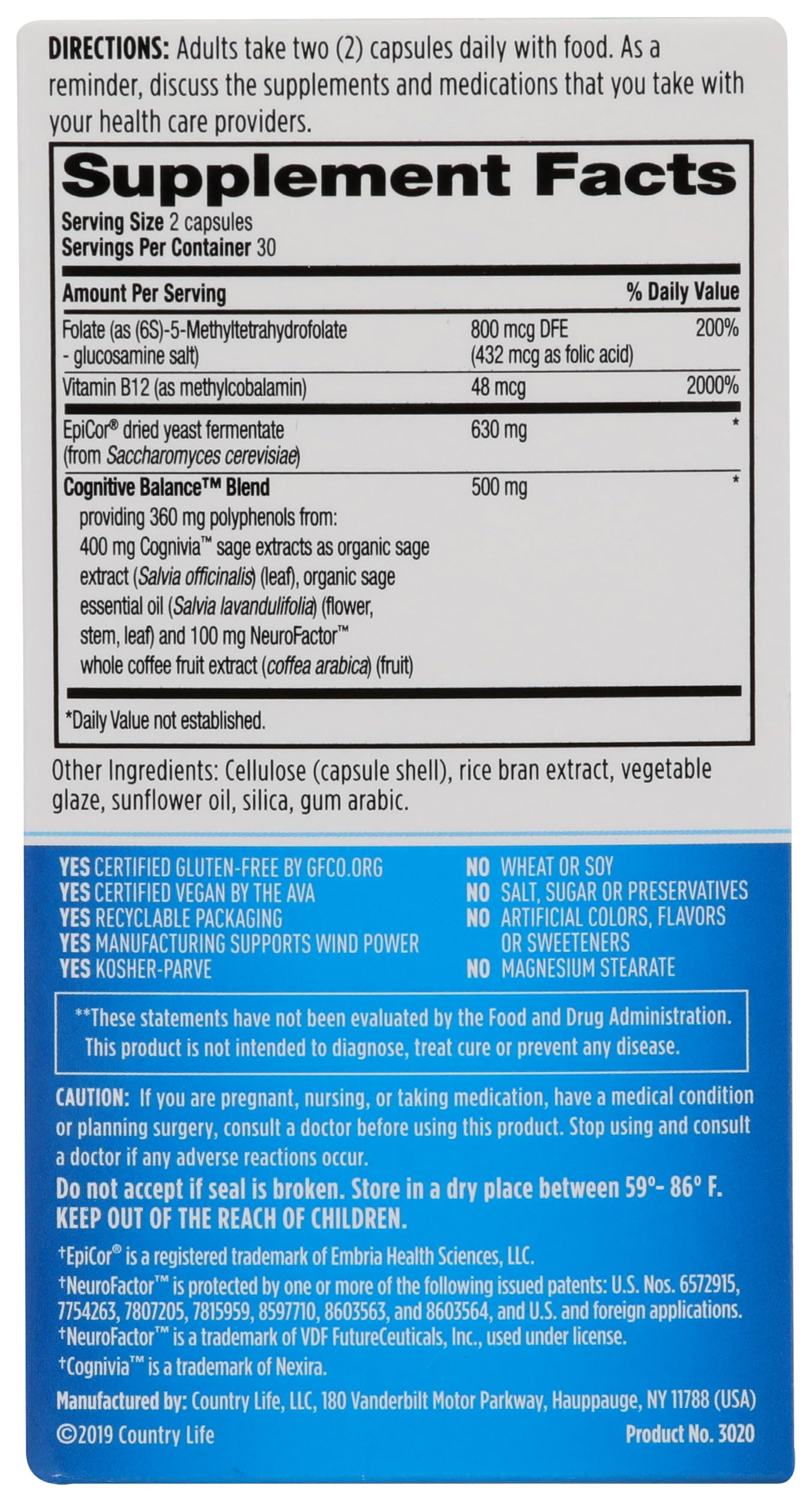 Country Life Cognitive wellness formula