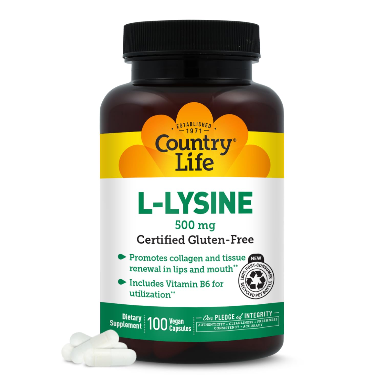 Country Life L-Lysine vegan capsules