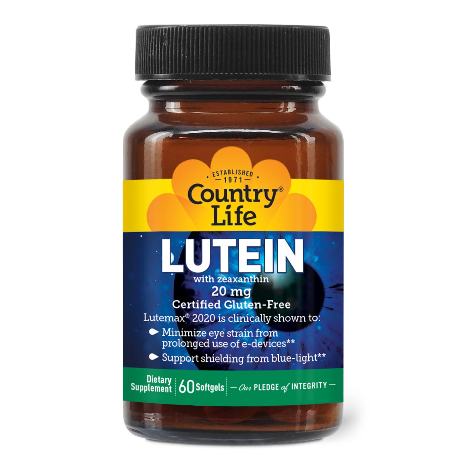 Country Life lutein softgels for eye health