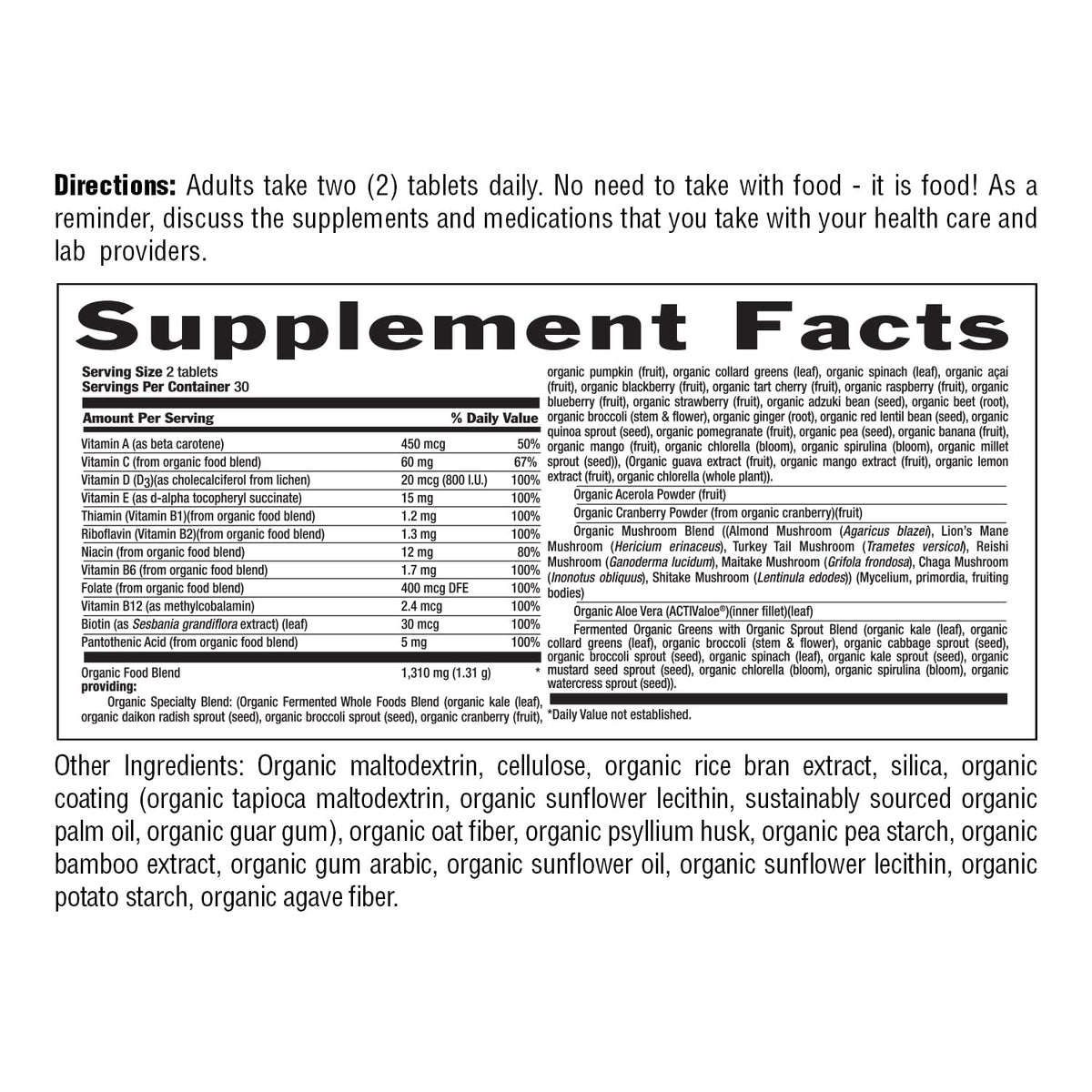Country Life organic multivitamins for vitality