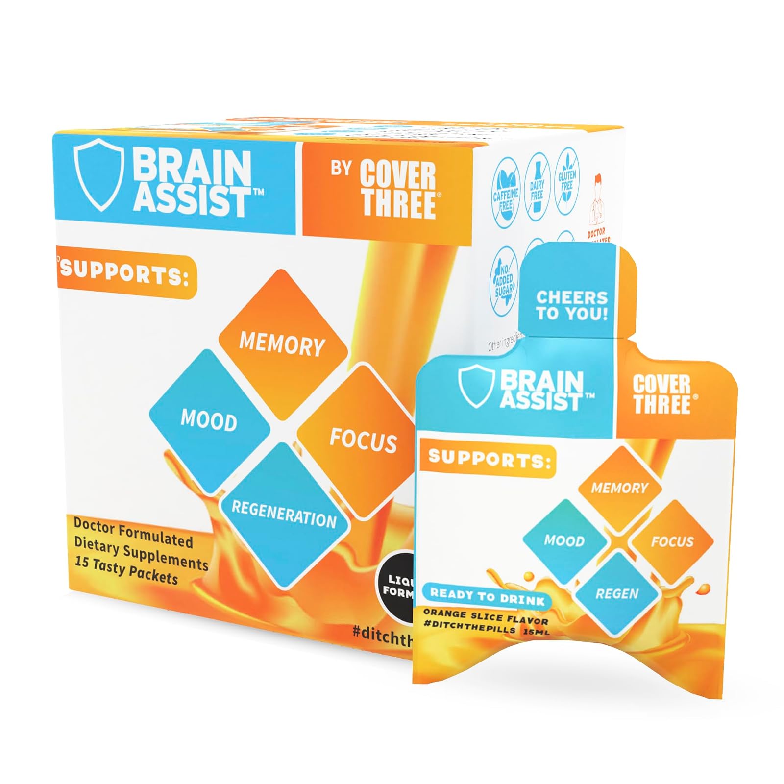 Cover Three brain supplement liquid