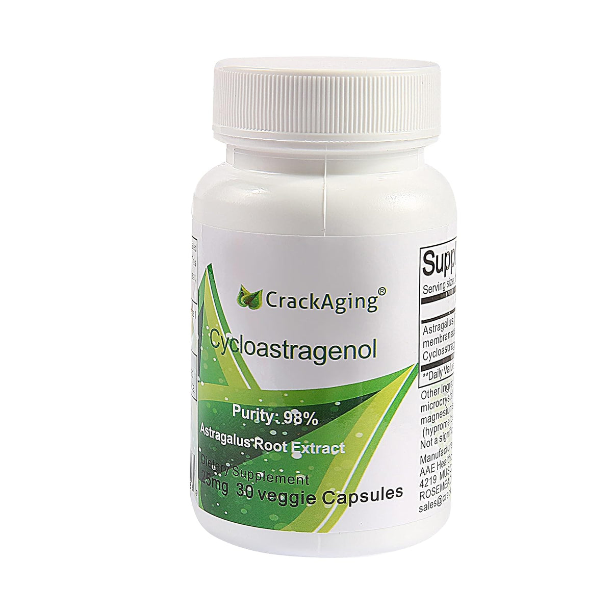 Crackaging Cycloastragenol 98% capsules
