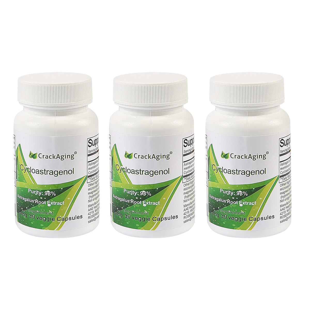 Crackaging Cycloastragenol 98% capsules