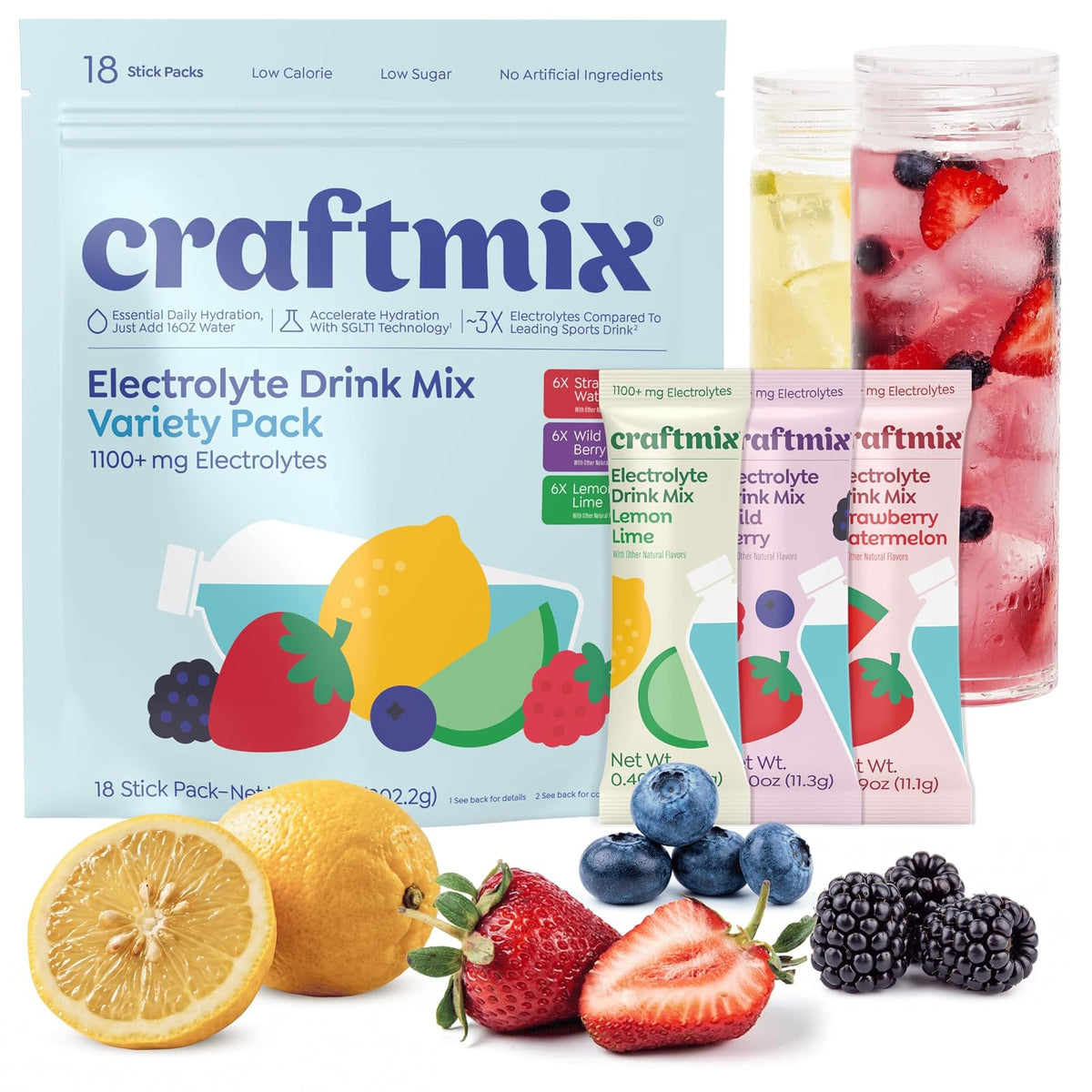 Craftmix hydration drink mix packets