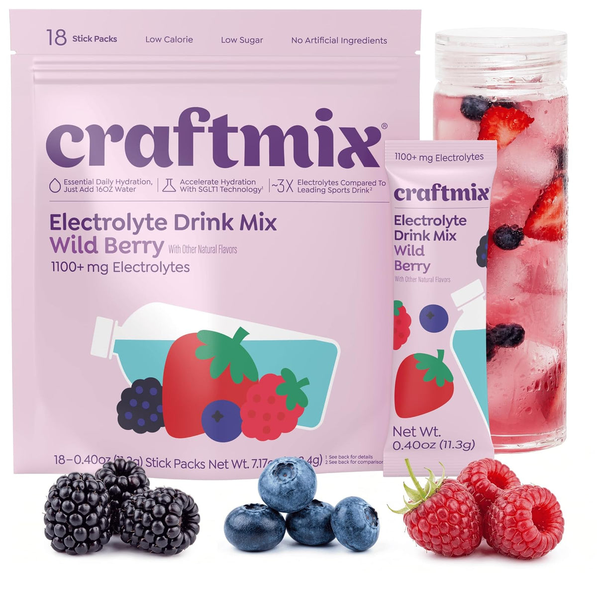 CRAFTMIX mixed berry electrolyte packets