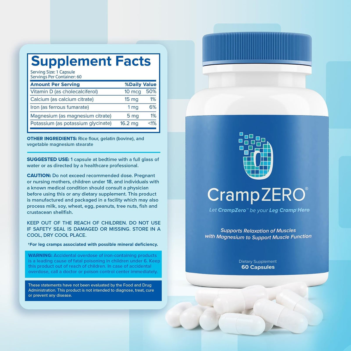 CrampZero magnesium capsules for muscle relief