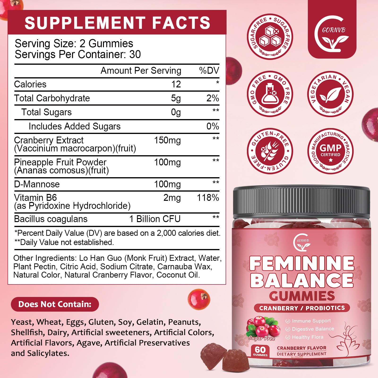 Cranberry and pineapple gummy vitamins